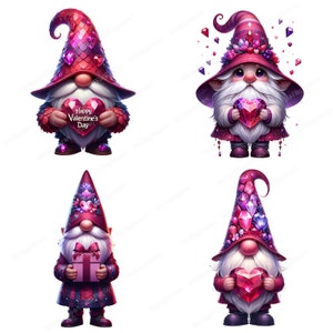 Valentine's Day Gnome With Heart Clipart - Watercolor Love Delivery ...