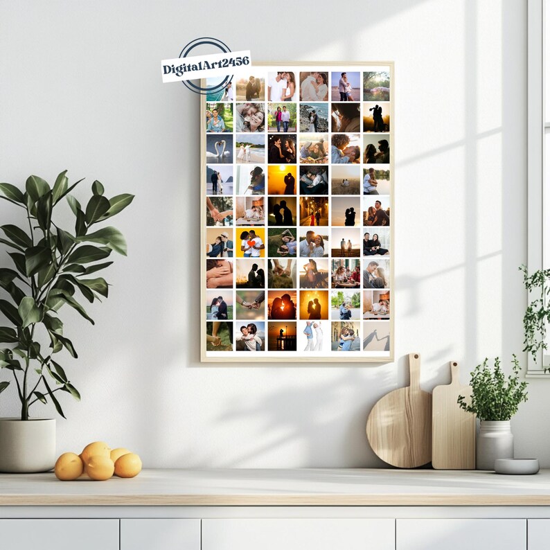 54 Photo Love Story Collage Template | Editable Couple Photo Poster ...