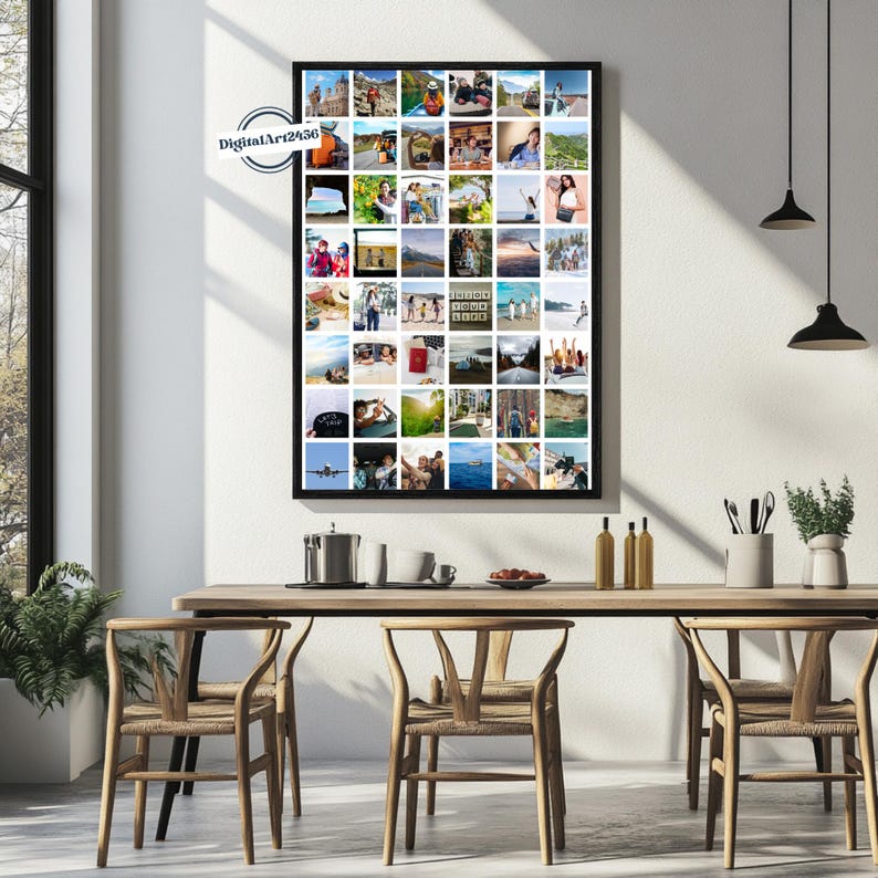 Travel Photo Collage Template | Editable Canva Memory Poster | 48 ...