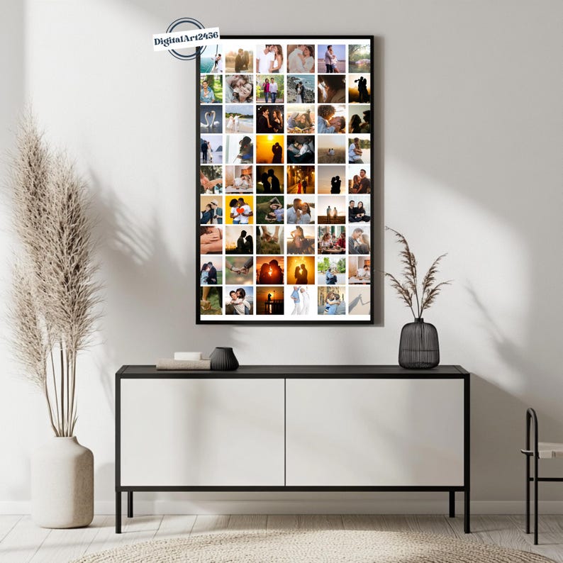54 Photo Love Story Collage Template | Editable Couple Photo Poster ...