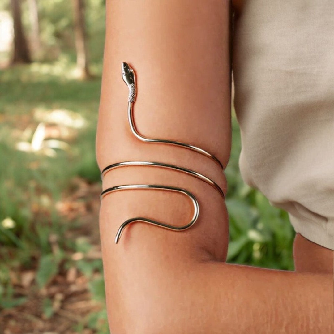 Snake Upper Arm Bracelet, Gold Snake Bracelet, Silver Bracelet, Snake ...