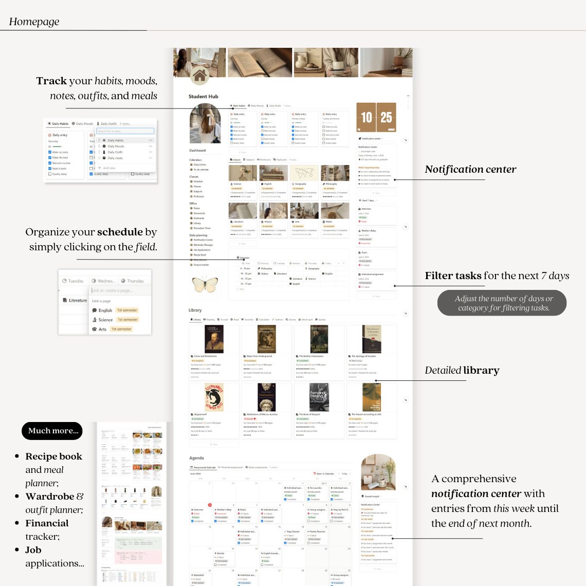 Advanced Student Template | Aesthetic Digital Planner | Premium ...