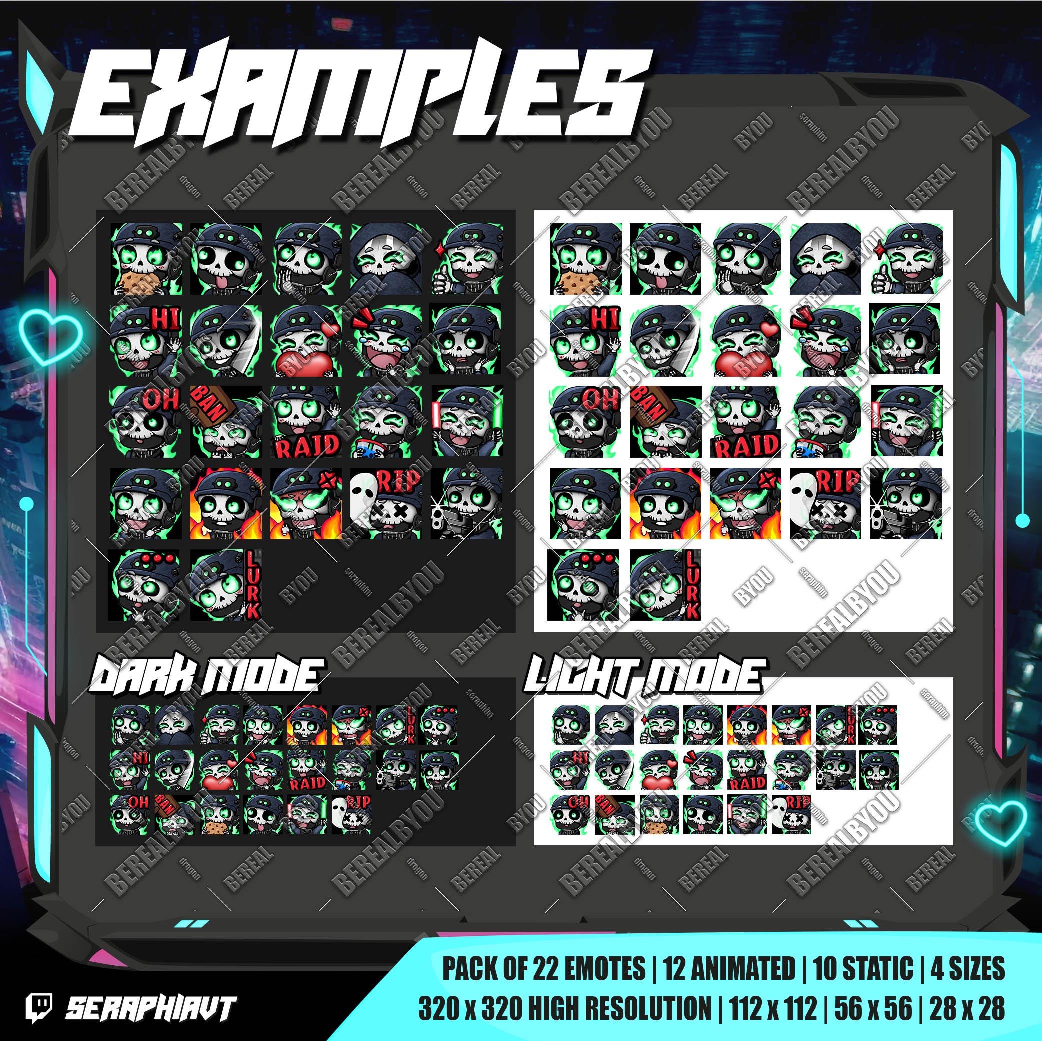 22 Emotes | PACK2 | P2U | Military Soldier Twitch Emote | COD | Ghost ...