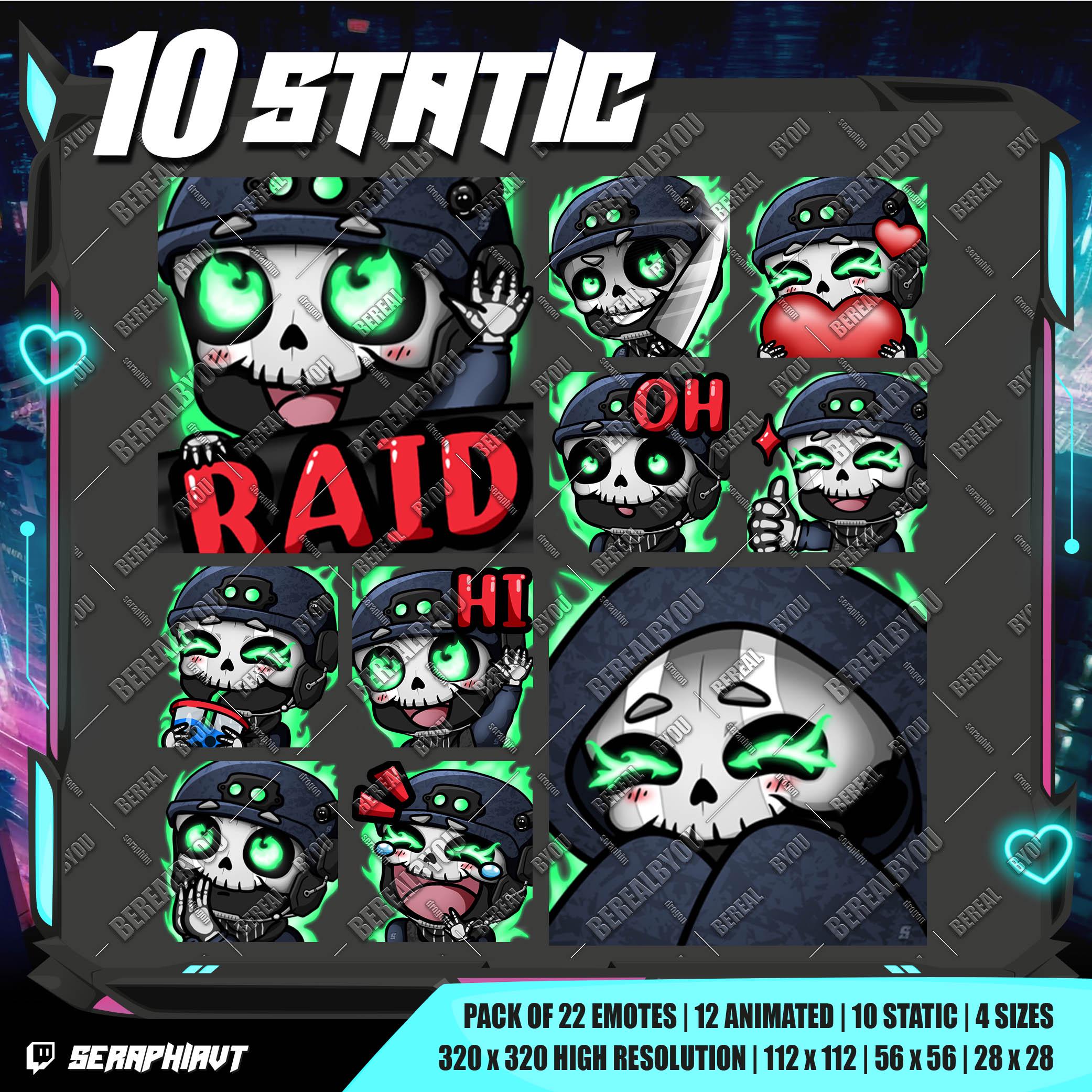 22 Emotes | PACK2 | P2U | Military Soldier Twitch Emote | COD | Ghost ...