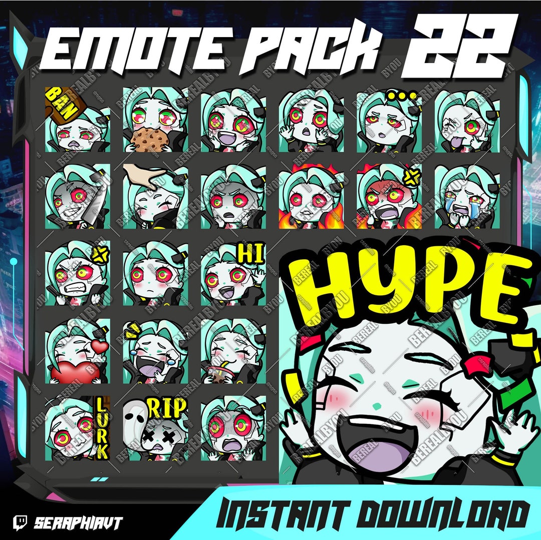 22 Emotes Chibi Girl Twitch Emote Cyberpunk Edgerunners Rebecca Twitch ...