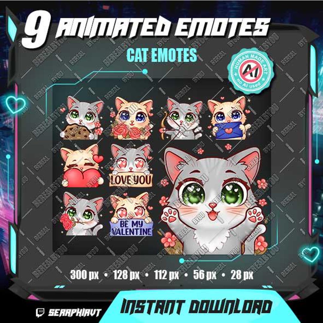 9 divertidos emoticones de gatos animados / Twitch, Discord, YouTube y ...