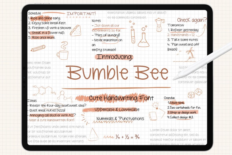 Handwritten Font Goodnotes Simple Font Study Digital Note Cute Font ...