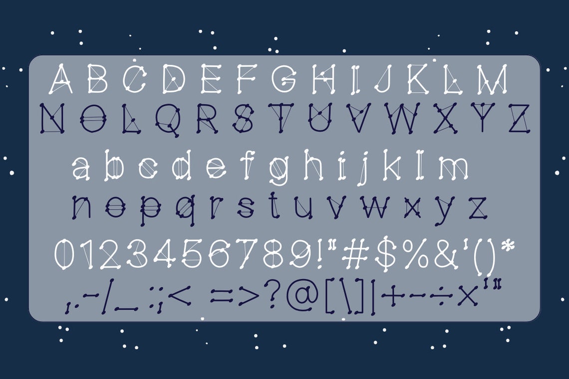 Star Cluster Font - Galaxy Font, Space Font, Star Font, Constellation ...