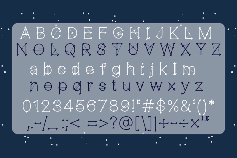 Star Cluster Font - Galaxy Font, Space Font, Star Font, Constellation ...