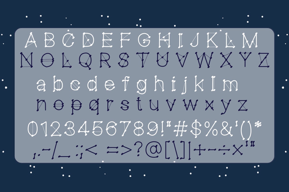 Star Cluster Font - Galaxy Font, Space Font, Star Font, Constellation ...