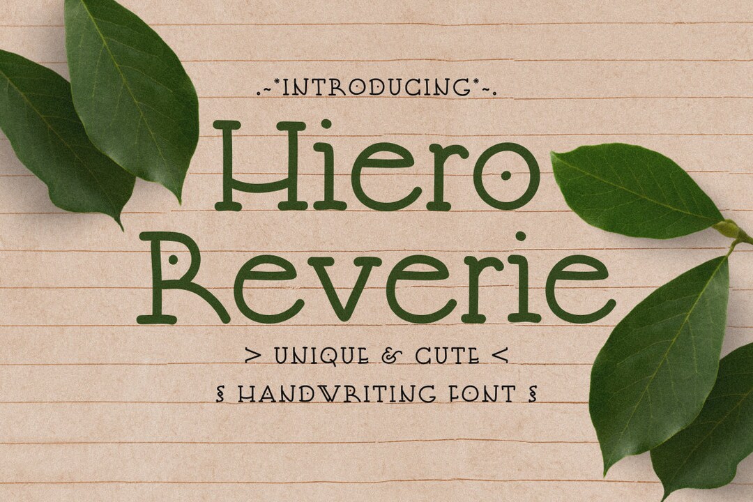 Hiero Reverie Font Make a Note Font Neat Handwritten Font - Etsy