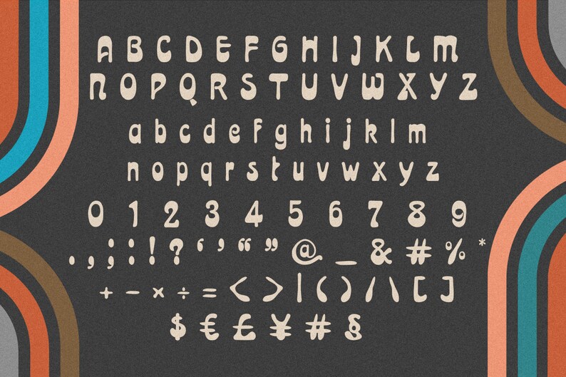 Funk Flow Font - Retro Font, Groovy Font, Boho, Bubbly Font, Hippie ...