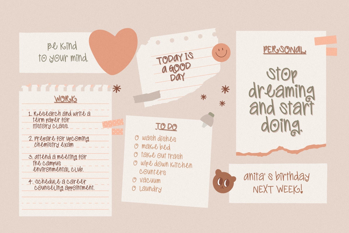 Handwritten Font Goodnotes Simple Font Study Digital Note Cute Font ...