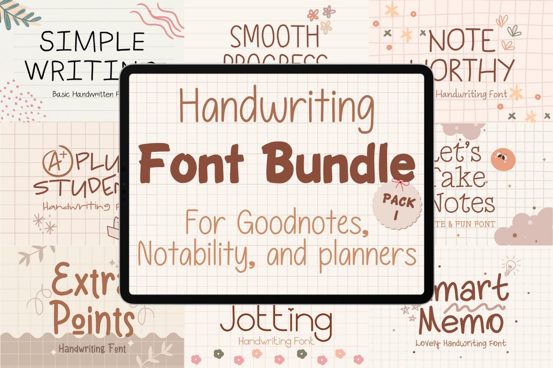 Font Bundle Handwritten Font Goodnotes Simple Font Study Digital Note ...