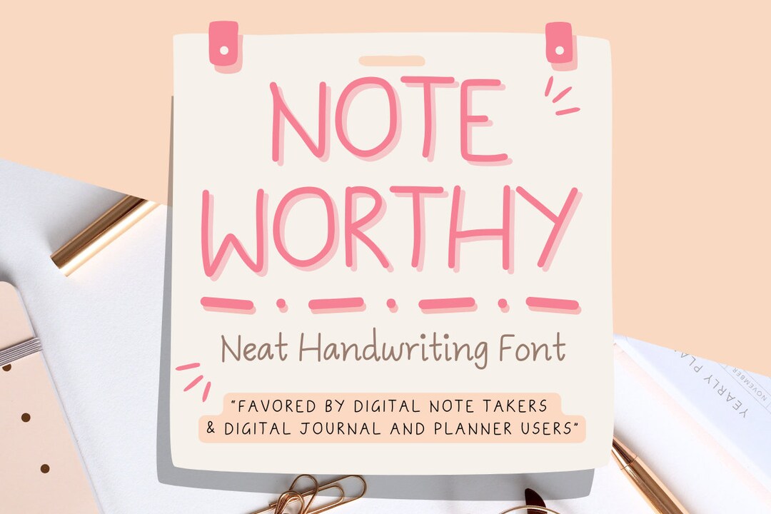 Note Worthy Font Handwritten Font Digital Note Taking Font - Etsy