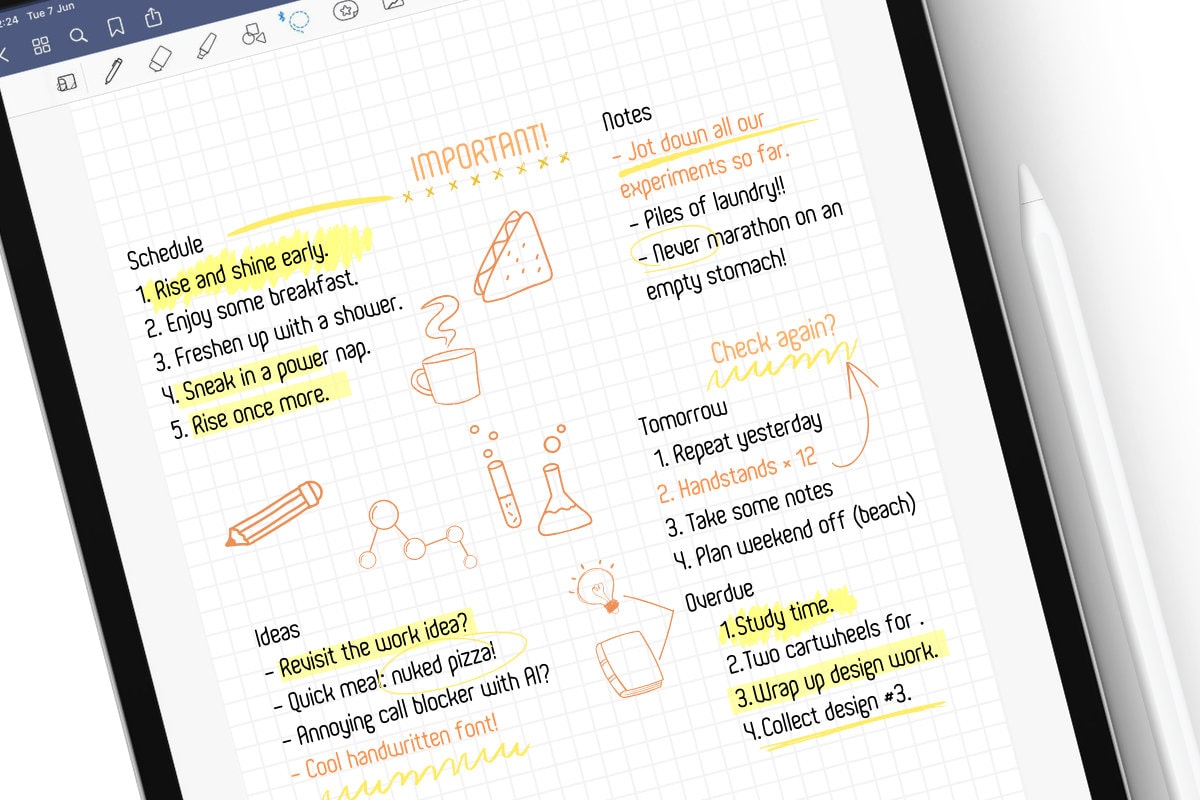 Handwritten Font Goodnotes Simple Font Study Digital Note Cute Font ...
