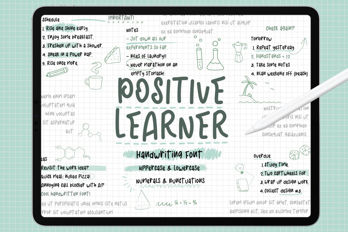 Handwritten Font Goodnotes Simple Font Study Digital Note Cute Font ...