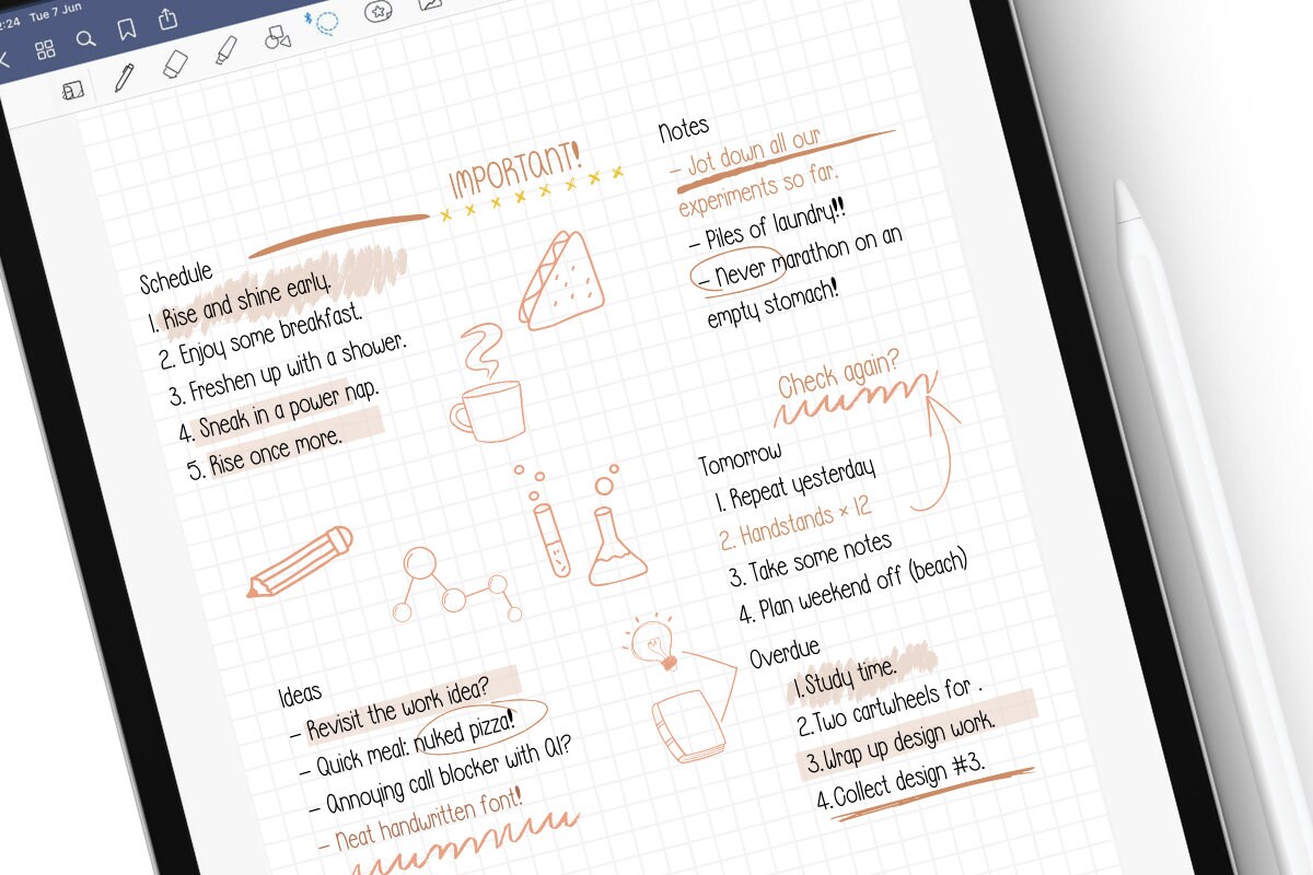 Handwritten Font Goodnotes Simple Font Study Digital Note Cute Font ...