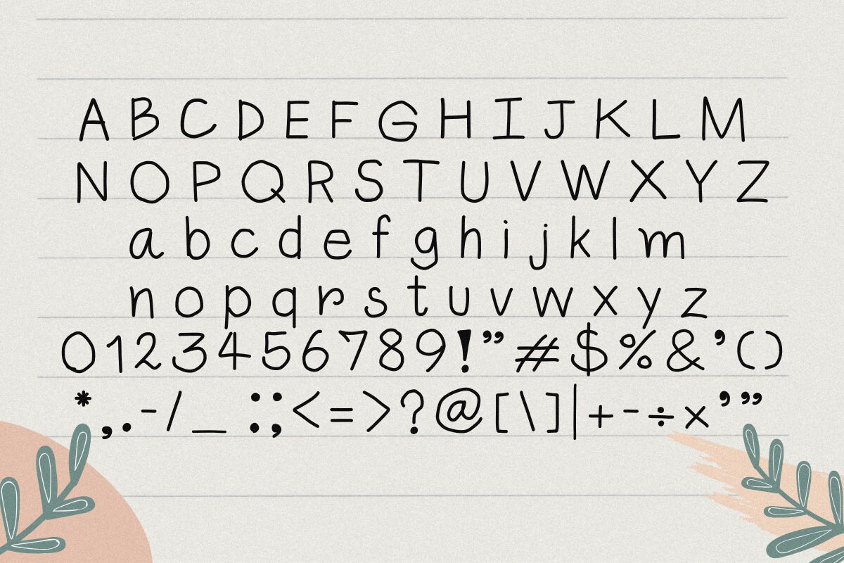 Simple Writing Font Handwritten Font Digital Note Taking - Etsy