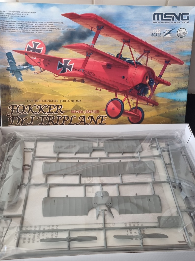 Meng Fokker DR1 TRIPLANE Model Kit 1/32 - Etsy