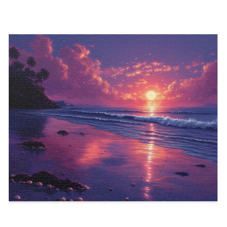 Seaside Beauty Puzzle. Stunning Sunset Puzzle, Beautiful Sunset Jigsaw ...