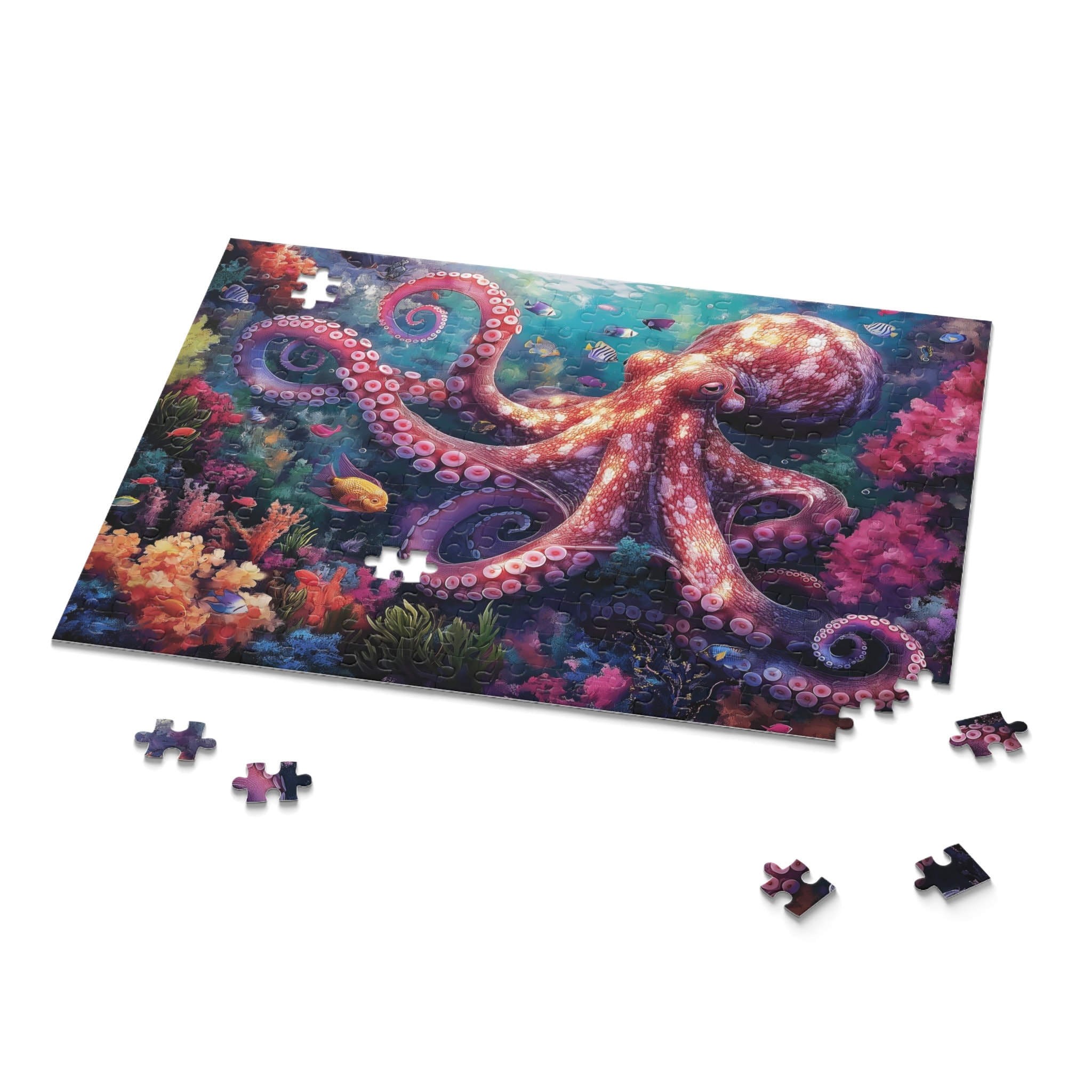 Octopus Puzzle. Colorful Octopus Puzzle, Underwater Puzzle, Intricate ...