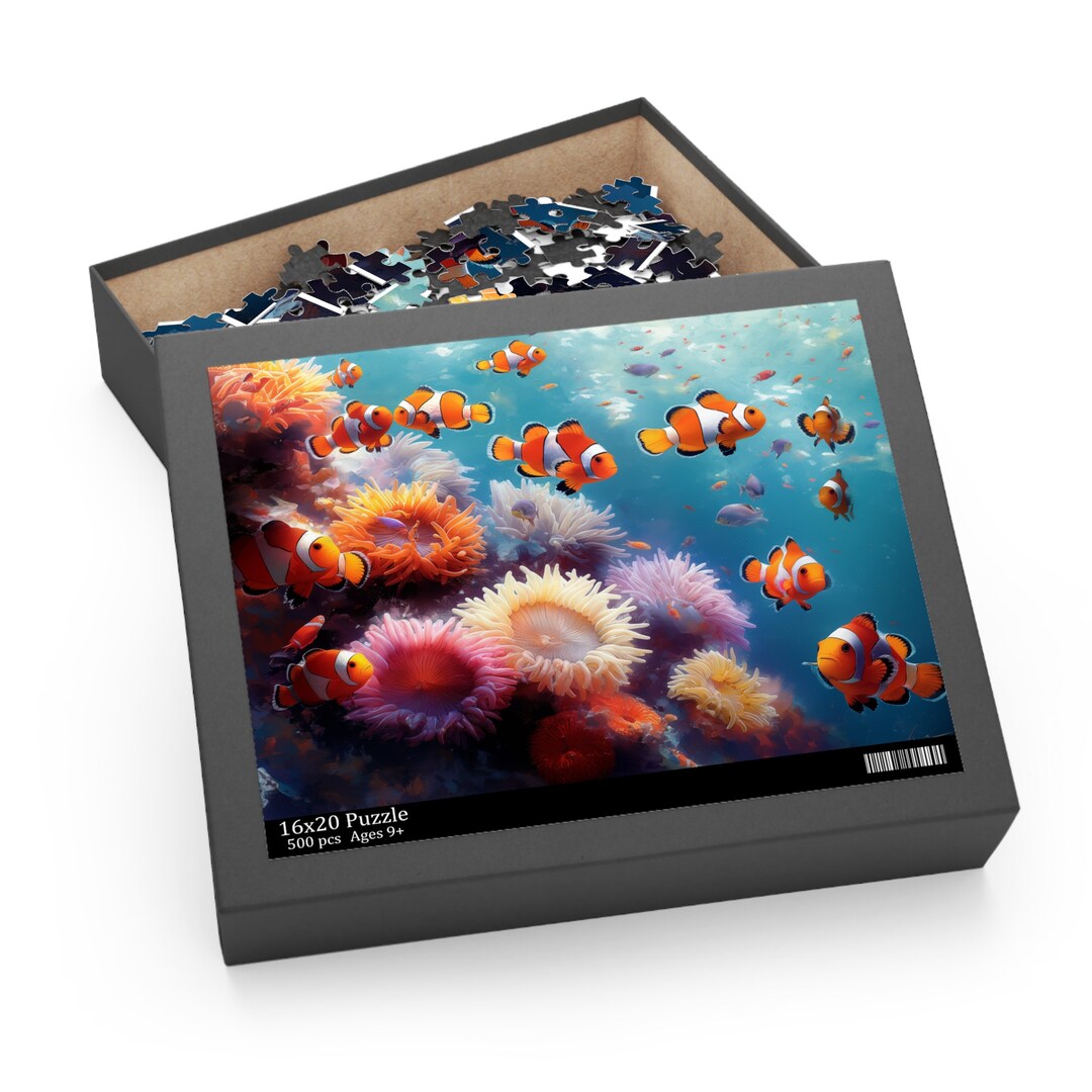Clown Fish Reef Puzzle. Majestic Clownfish Puzzle, Ocean Puzzle, Reef ...