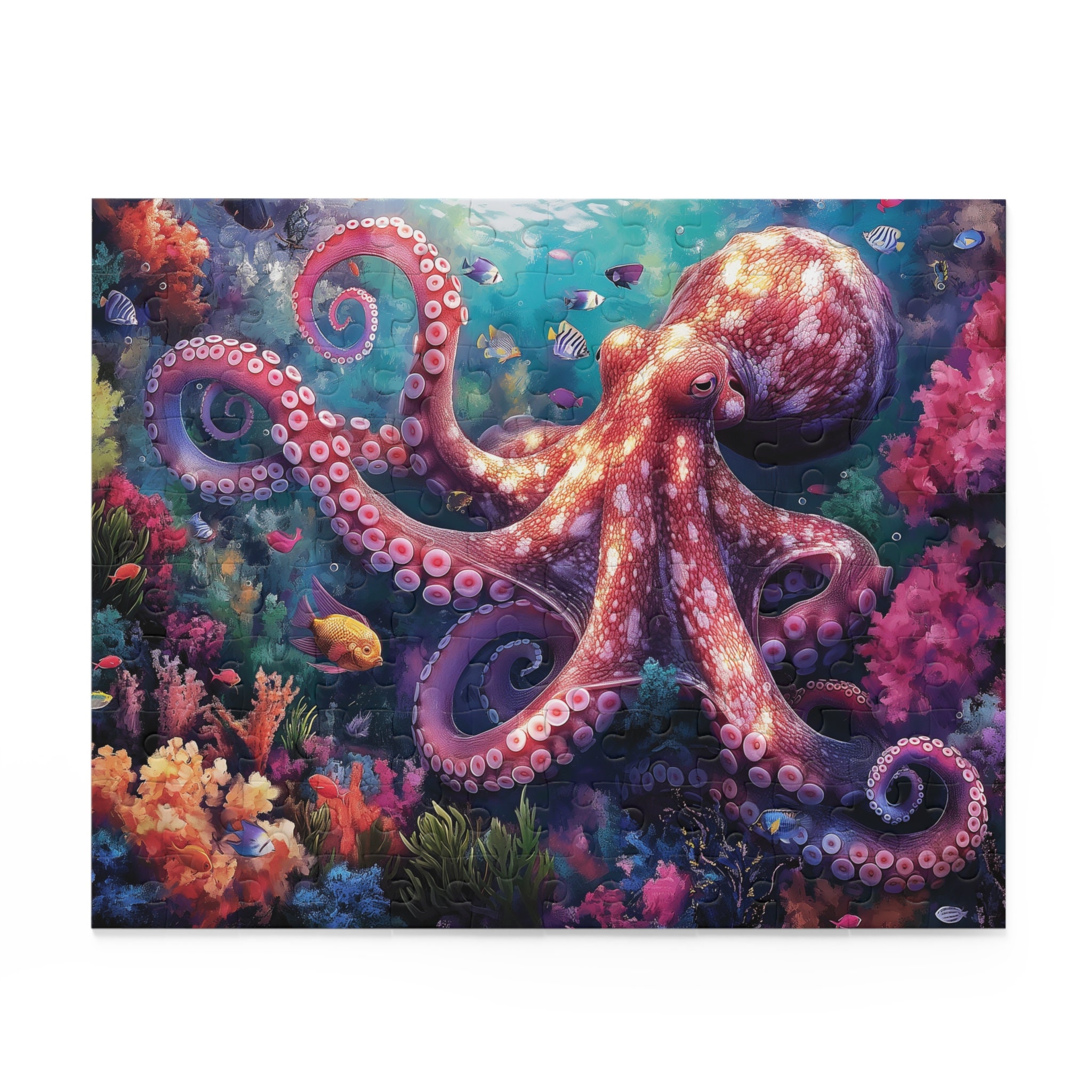 Octopus Puzzle. Colorful Octopus Puzzle, Underwater Puzzle, Intricate ...