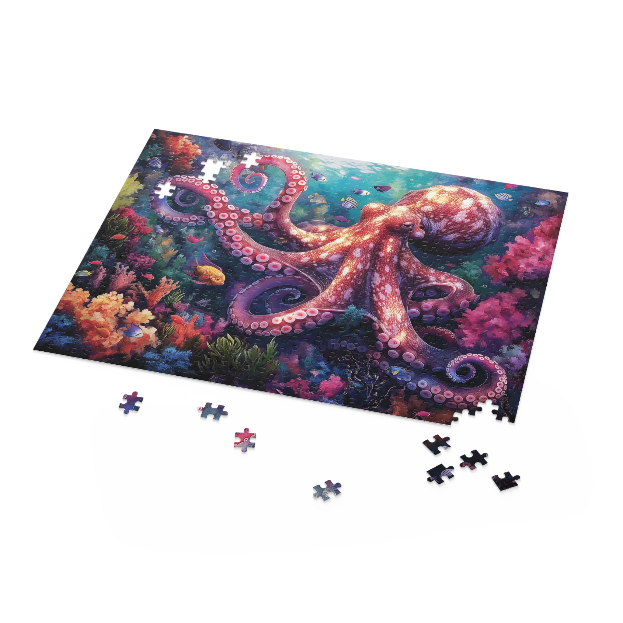 Octopus Puzzle. Colorful Octopus Puzzle, Underwater Puzzle, Intricate ...