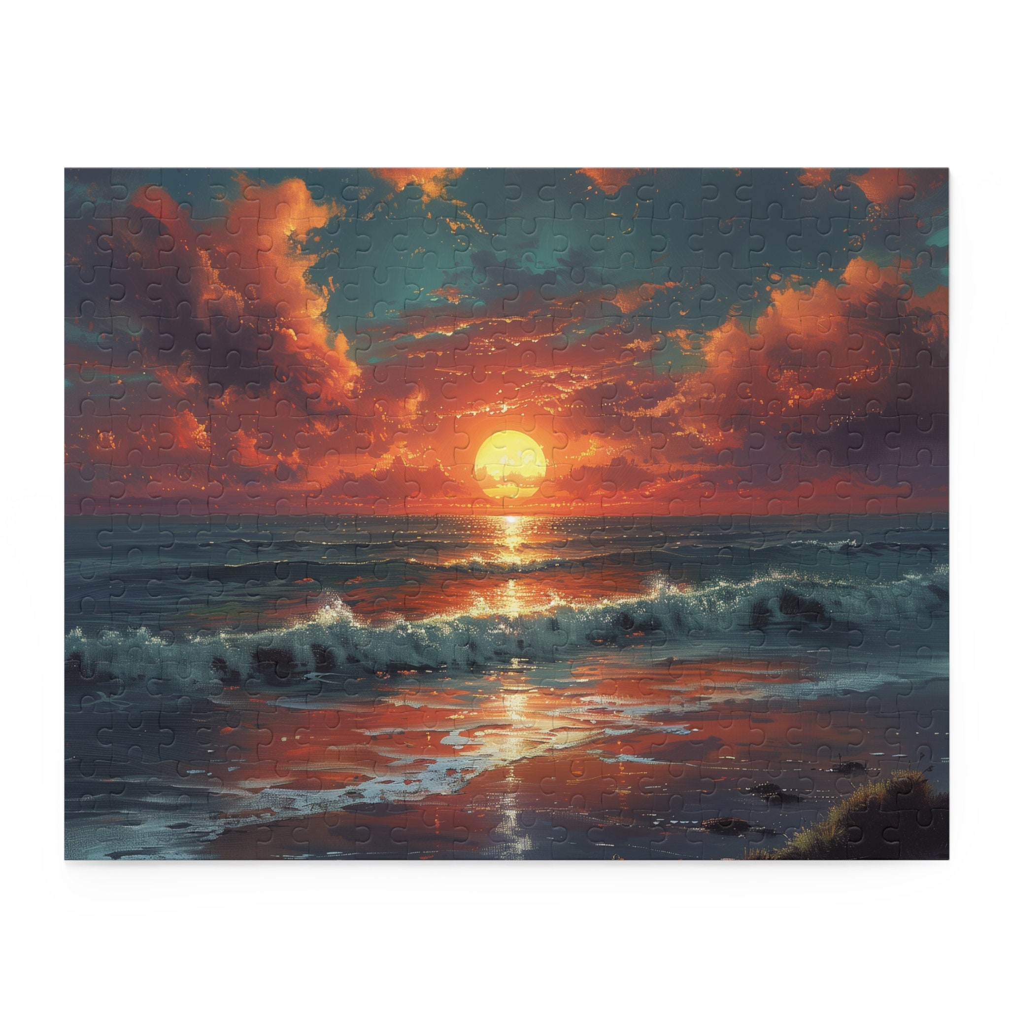 Sunset Beach Puzzle. Stunning Sunset Puzzle, Beautiful Sunset Jigsaw ...