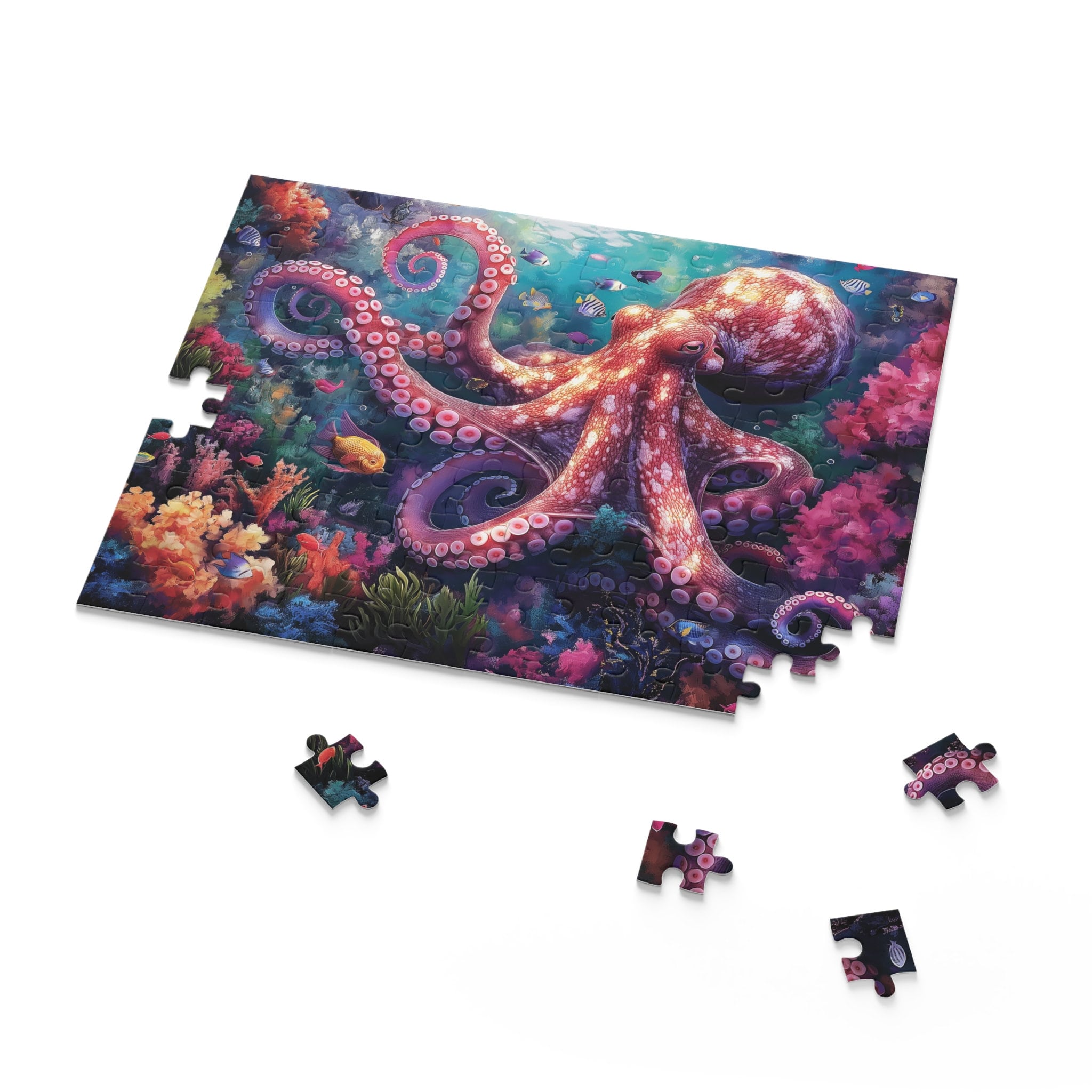 Octopus Puzzle. Colorful Octopus Puzzle, Underwater Puzzle, Intricate ...