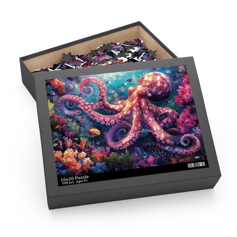 Octopus Puzzle. Colorful Octopus Puzzle, Underwater Puzzle, Intricate ...