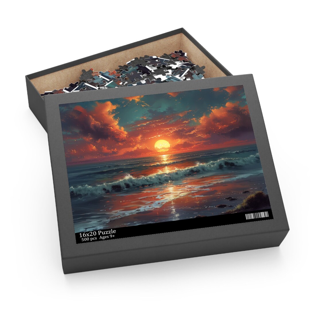 Sunset Beach Puzzle. Stunning Sunset Puzzle, Beautiful Sunset Jigsaw ...