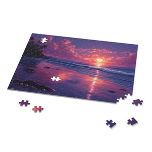 Seaside Beauty Puzzle. Stunning Sunset Puzzle, Beautiful Sunset Jigsaw ...