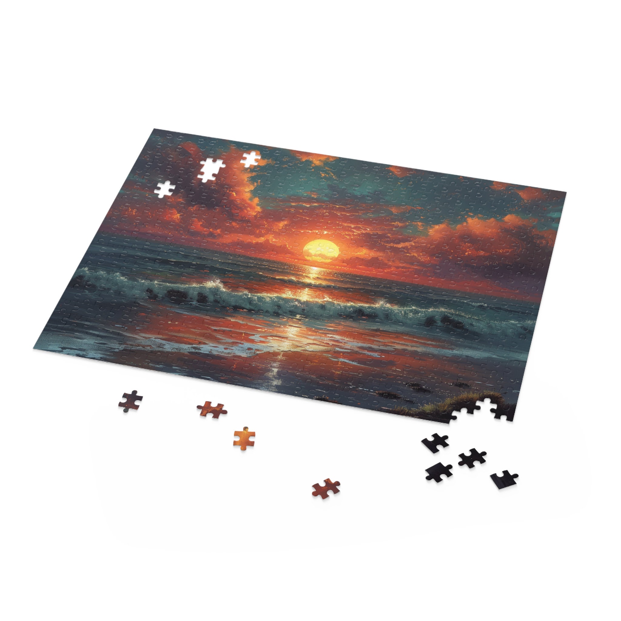 Sunset Beach Puzzle. Stunning Sunset Puzzle, Beautiful Sunset Jigsaw ...