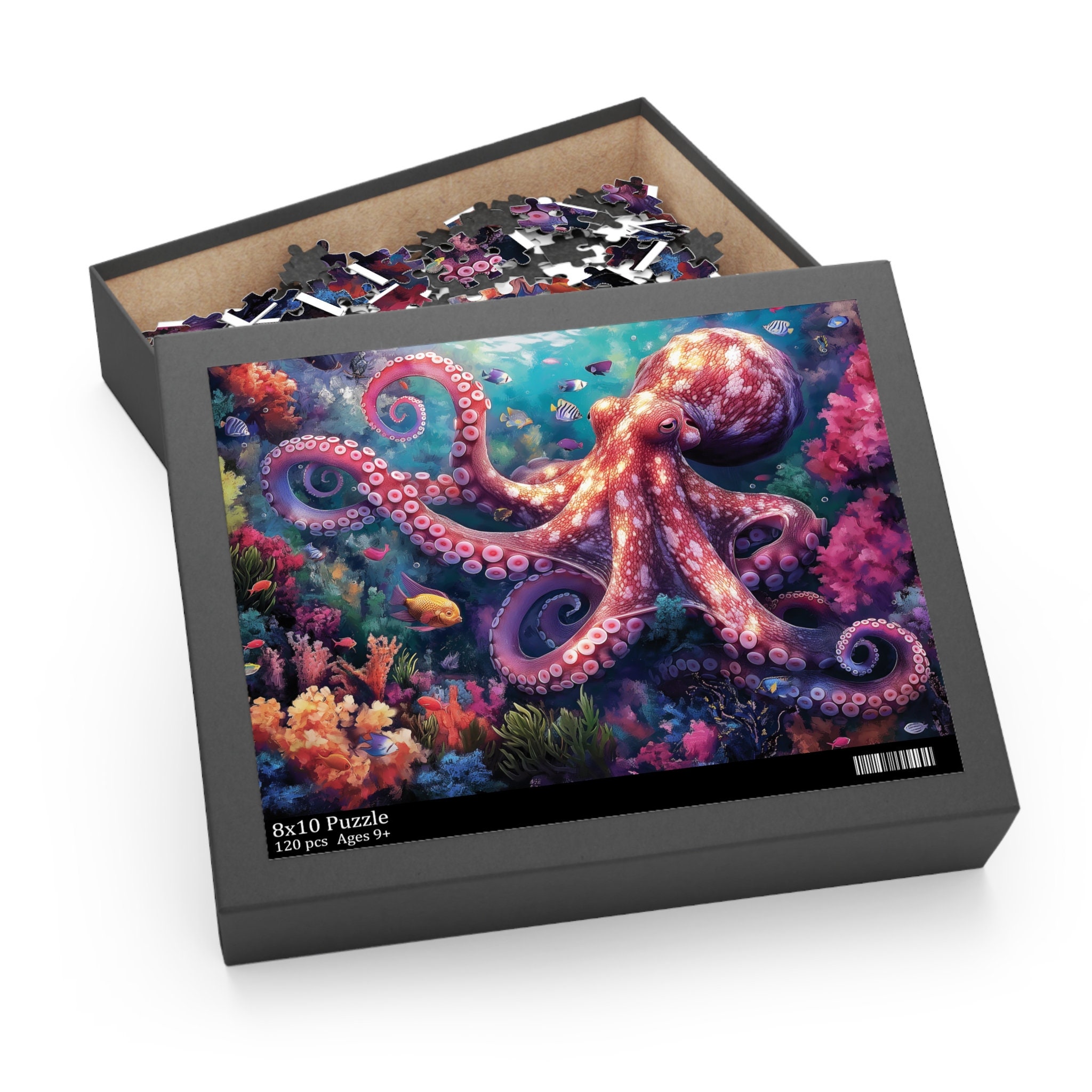 Octopus Puzzle. Colorful Octopus Puzzle, Underwater Puzzle, Intricate ...
