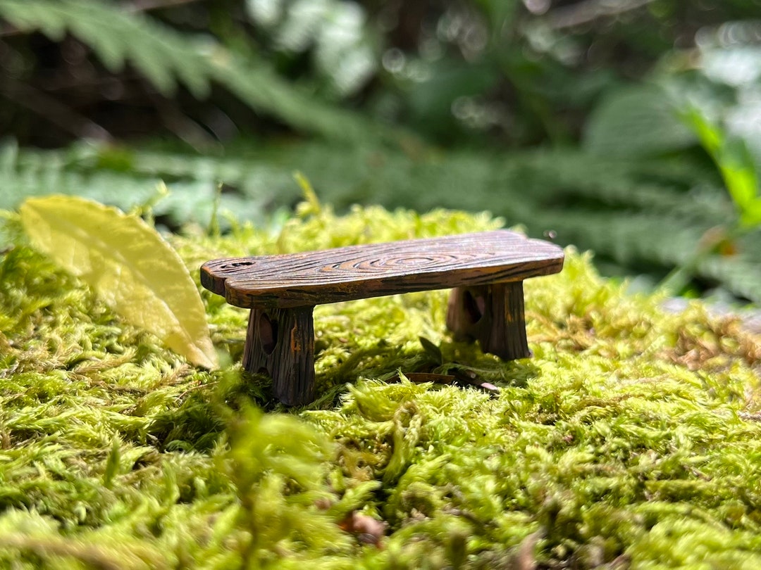 Miniature Park Bench - Fairy Garden Accessory - Dollhouse Bench ...