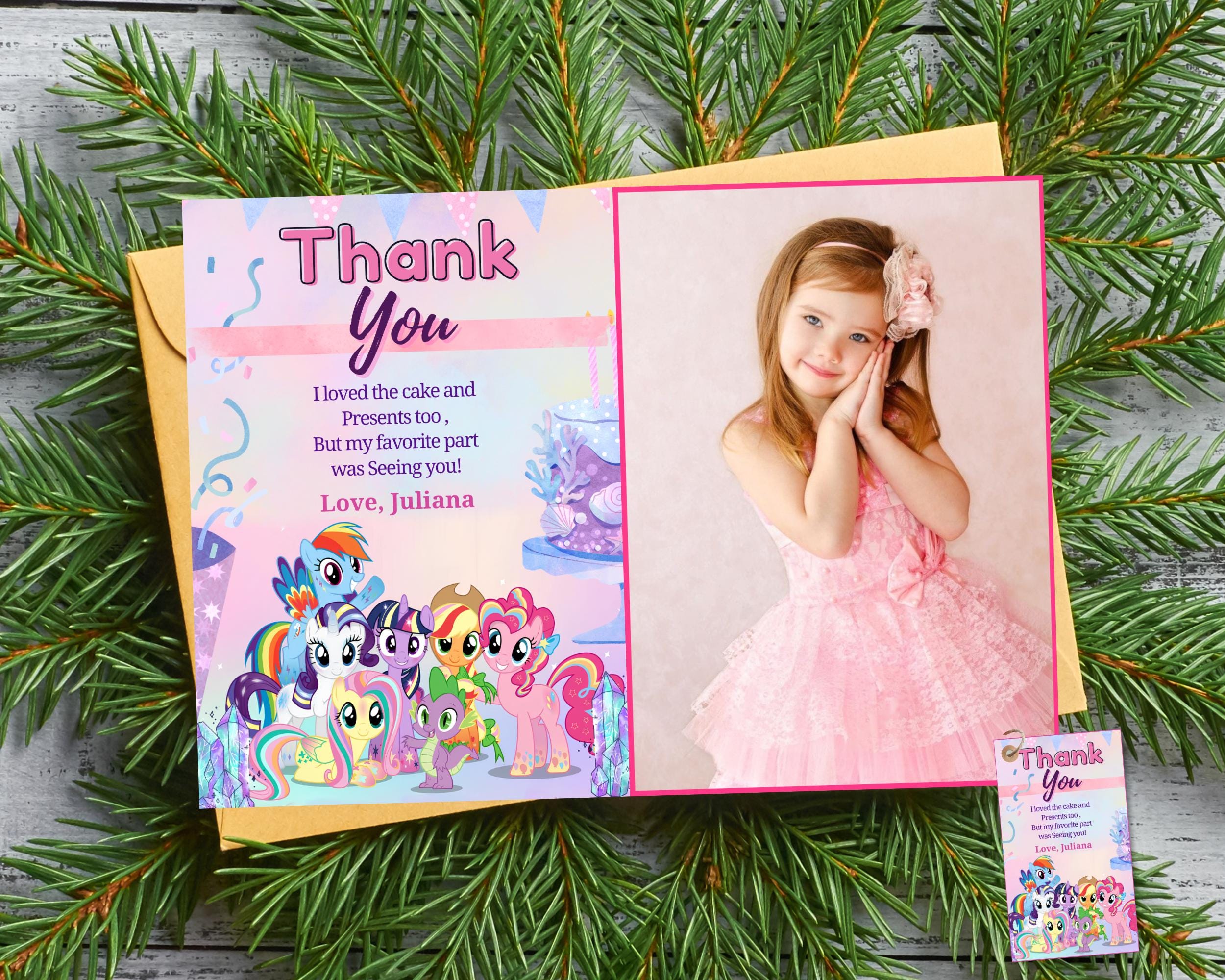 Printable Pony Birthday Thank You Tag Unicorn Pony Thank You Tag for ...