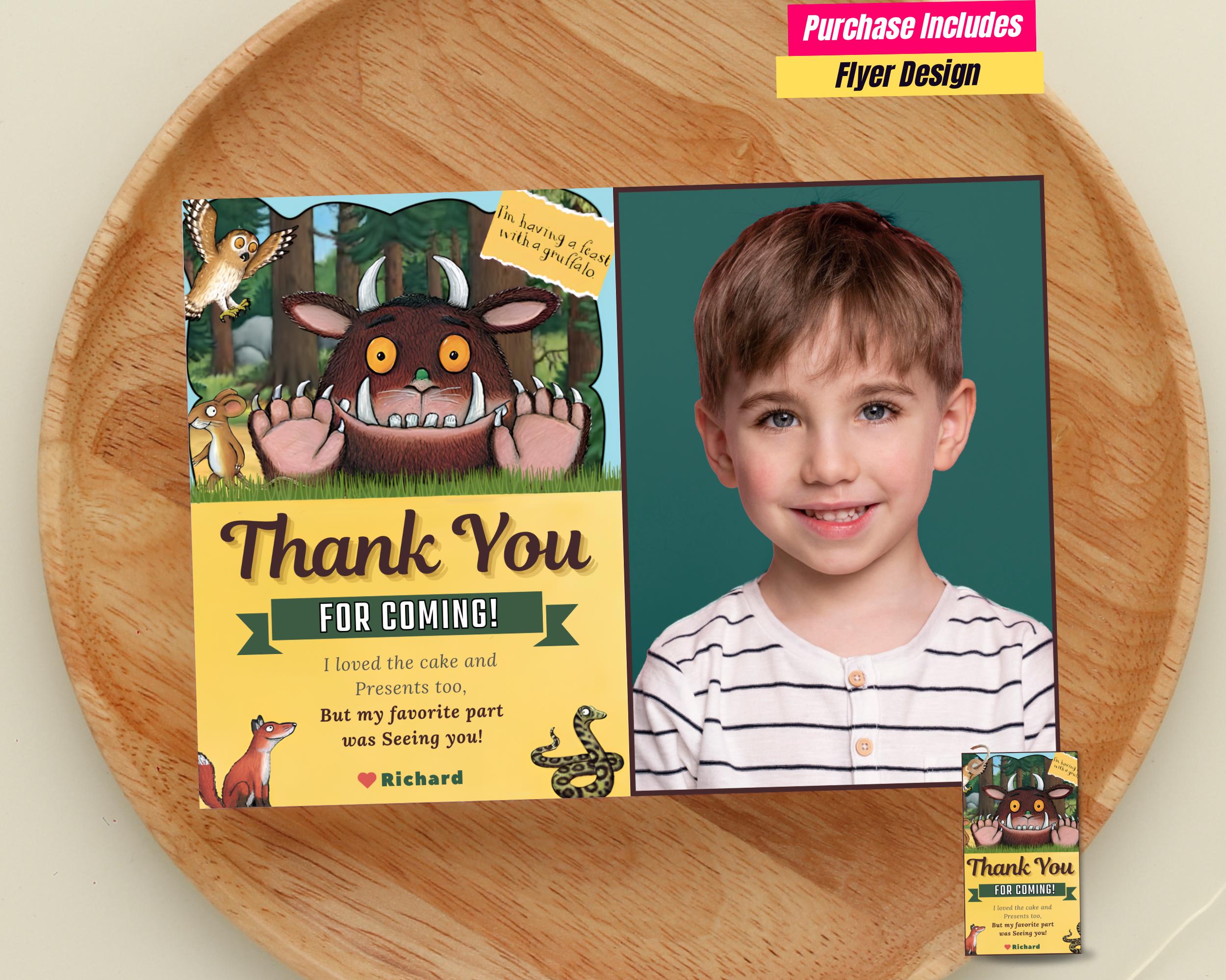 Printable Gruffalo Thank You Gift Tag Gruffalo Birthday Thank You Tag ...