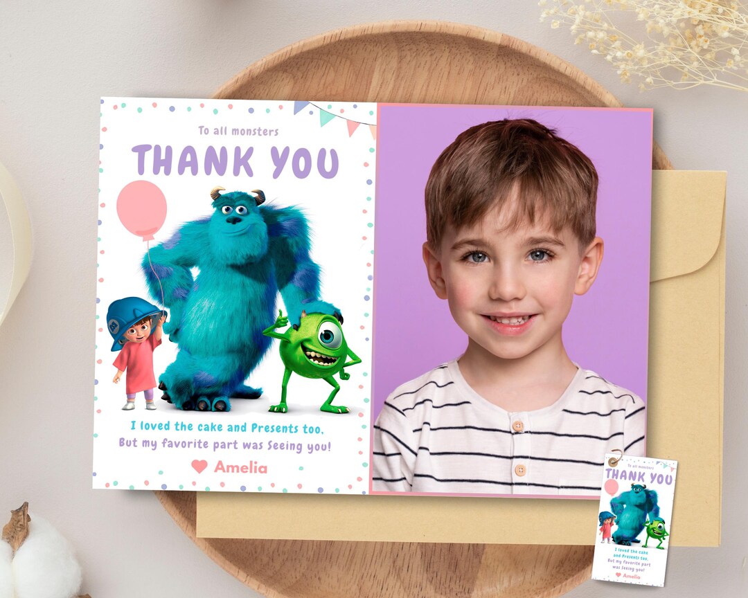 Monsters University Thank You Photo Template Monster Inc Thank You Card ...
