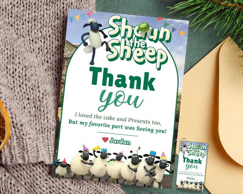 Shaun the Sheep Birthday Tags Printable Sheep Thank You Tag Template ...