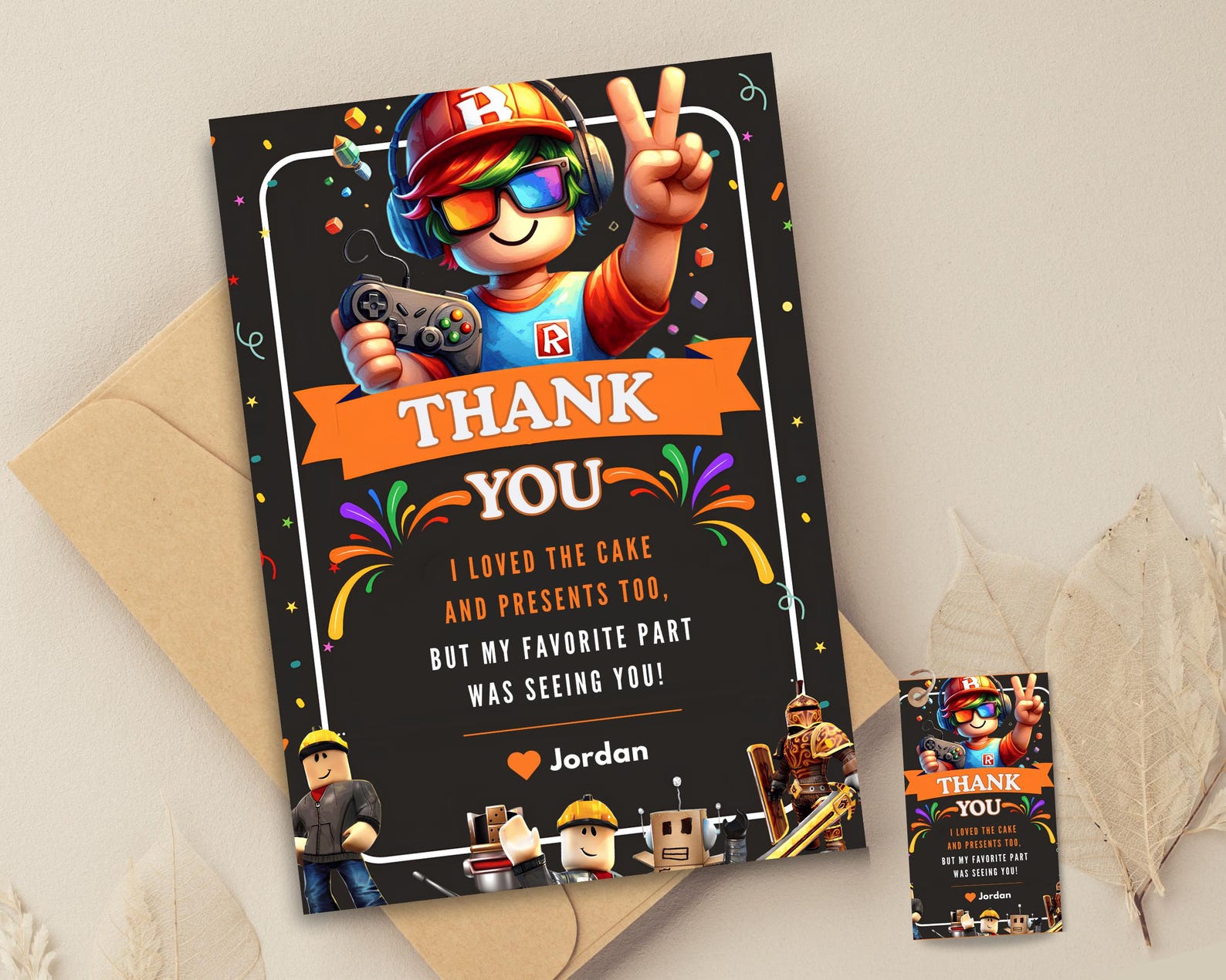 Roblox Thank You Party Cards Roblox Thank You Party Stickers Roblox ...