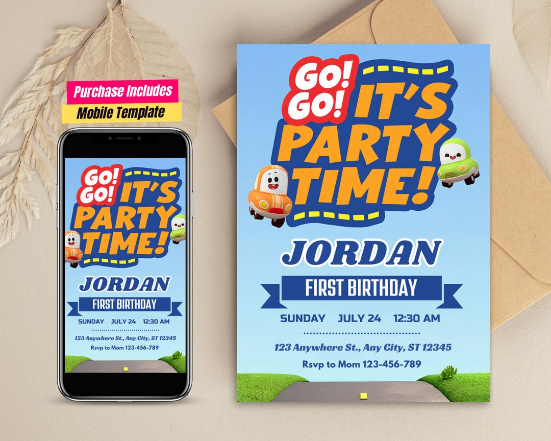 Go! Go! Cory Carson Birthday Invitation Vtech Go! Go! Birthday Cory ...