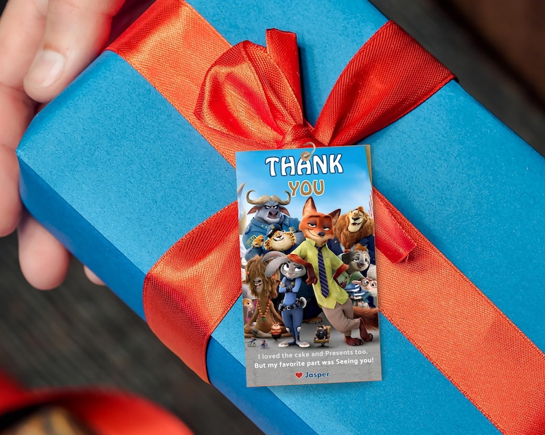 Printable Zootopia 2 Birthday Tag Zootopia 2 Thank You Tag Zootopia 2 ...