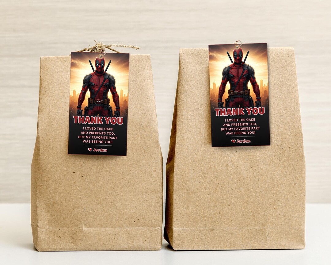 Printable Deadpool Birthday Thank You Printable Deadpool Thank You ...