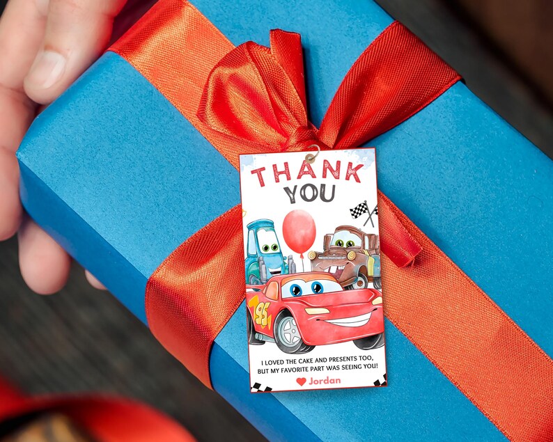 Printable Cars Birthday Party Tag Cars Lightning Mcqueen Tag Cars Theme ...