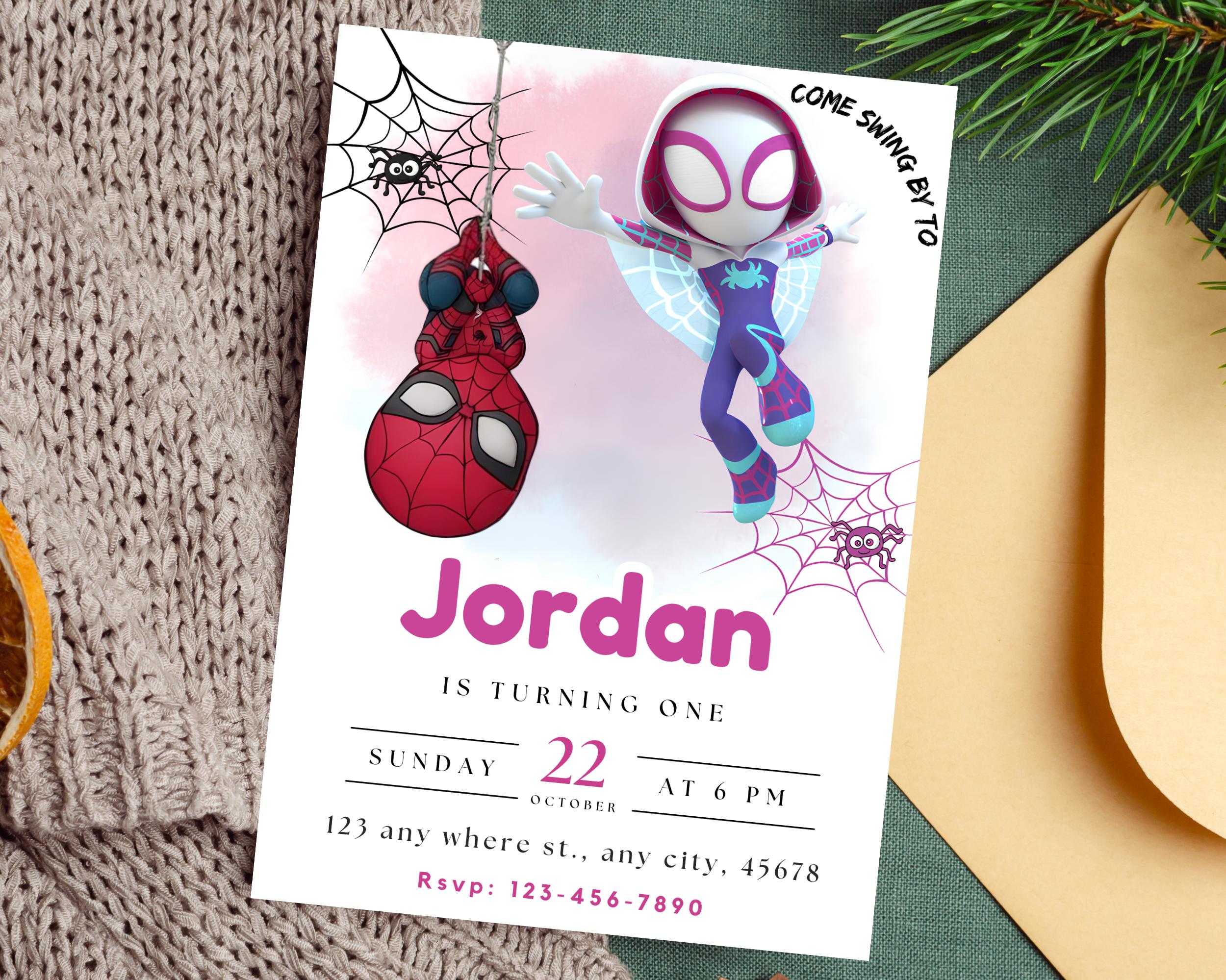 Ghost Spider Birthday Invitation Girl Spidey and His Amazing Friends ...