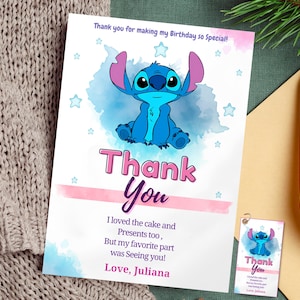 Printable Stitch Birthday Thank You Tag Lilo & Stitch Thank You Tag ...