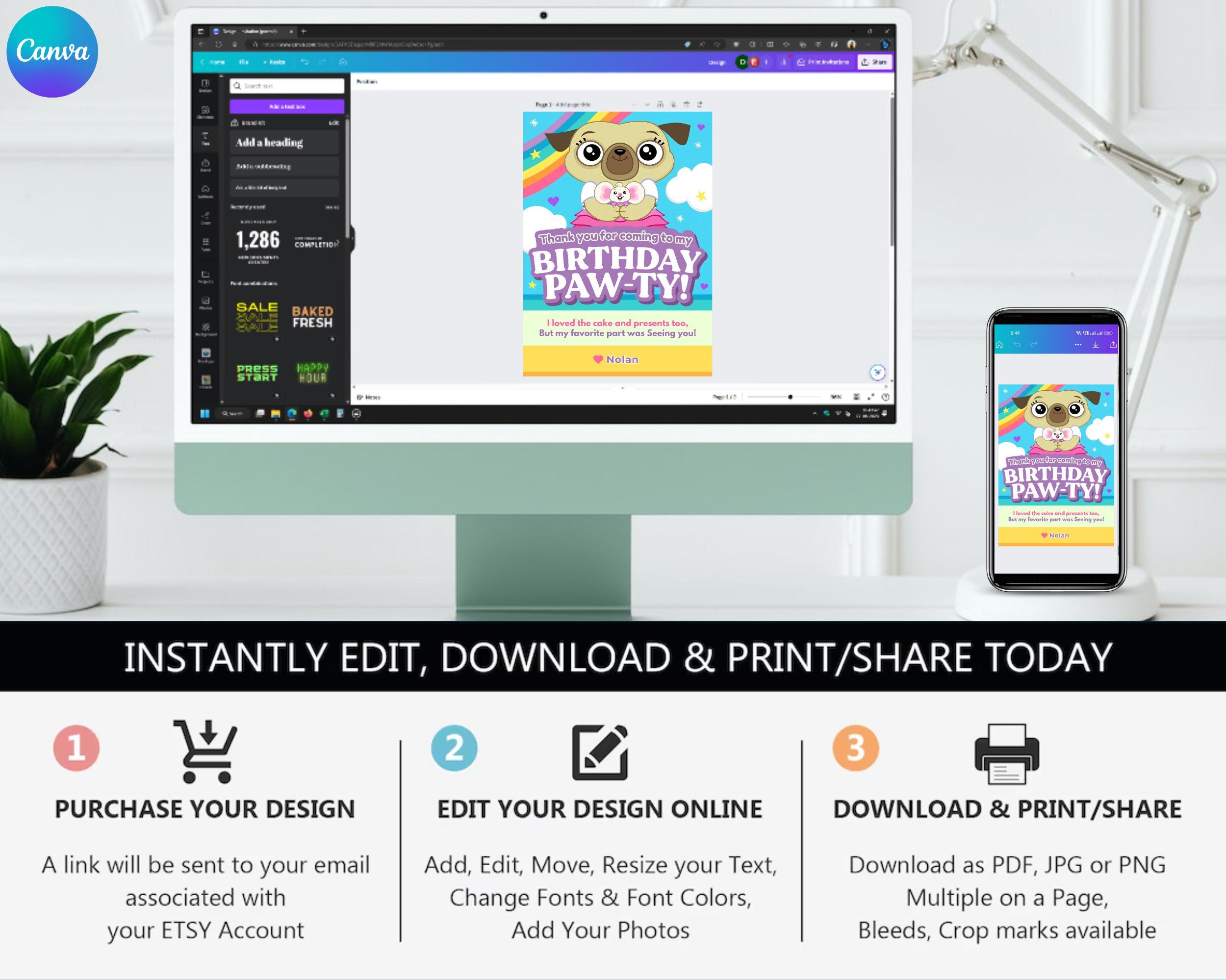 Printable Chip and Potato Thank You Card Chip and Potato Birthday ...