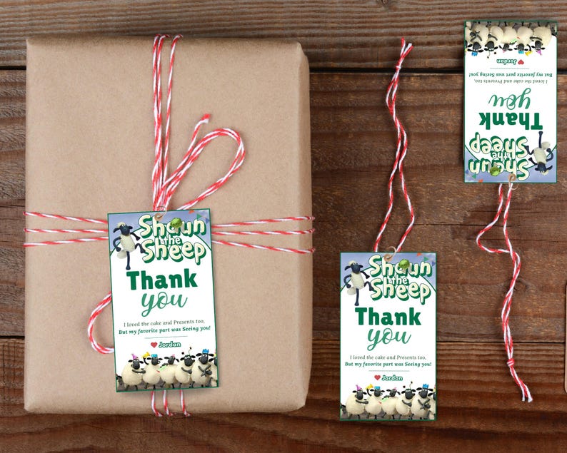 Shaun the Sheep Birthday Tags Printable Sheep Thank You Tag Template ...
